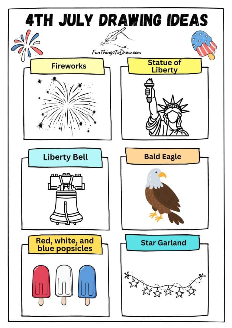 75 Easy July Drawing Ideas | 4th of July Drawings - Fun Things To Draw