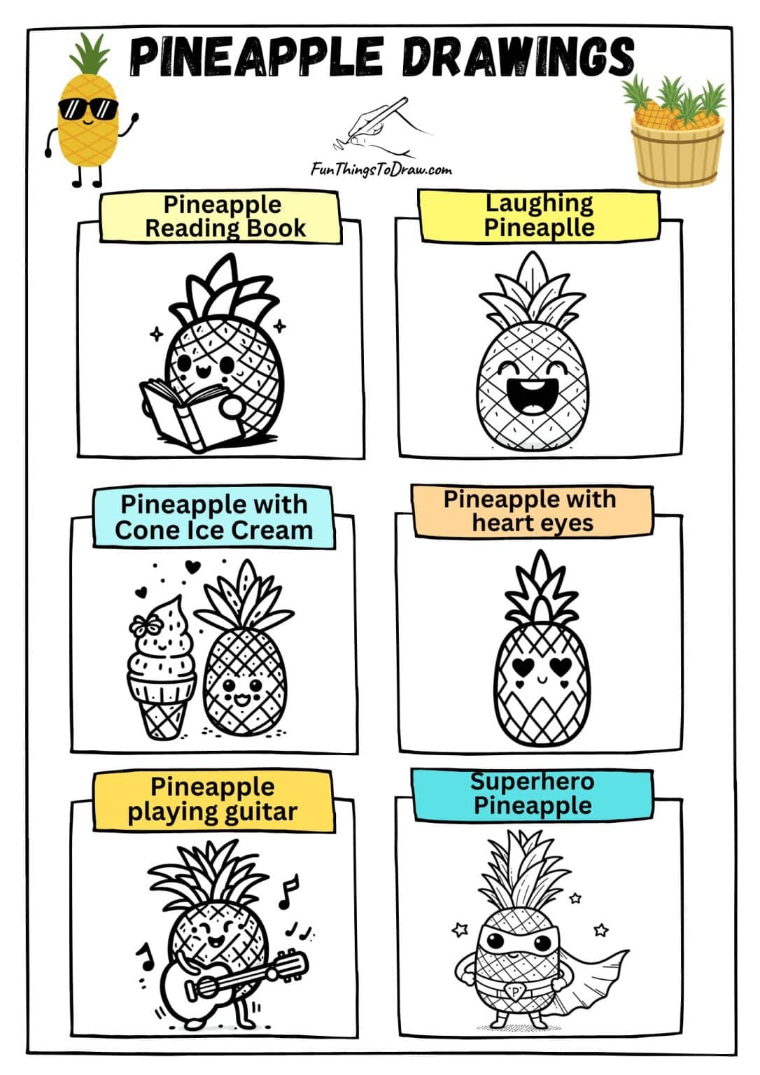 🍍43 Cute Easy Pineapple Drawing Ideas - Fun Things To Draw