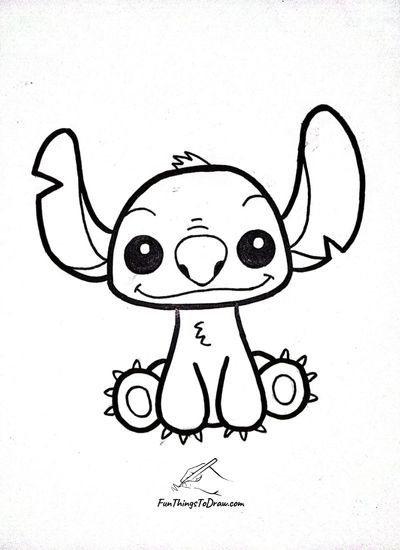 Easy Stitch Drawing | How to Draw a Stitch? - Fun Things To Draw