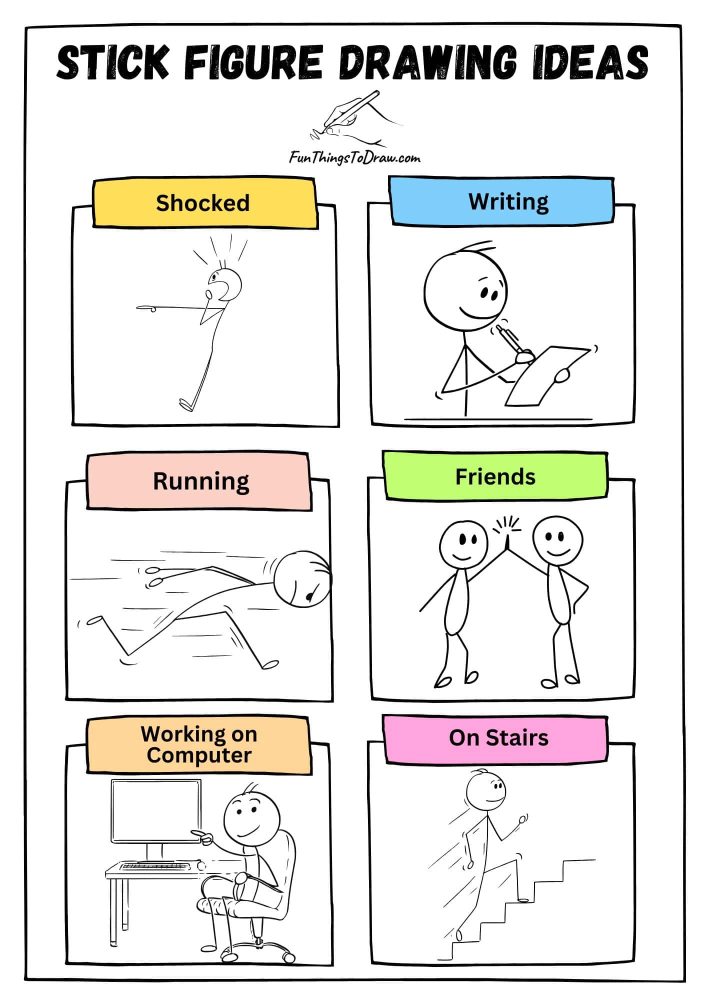 Cool & Funny Stick Figure Drawings With Poses - Fun Things To Draw