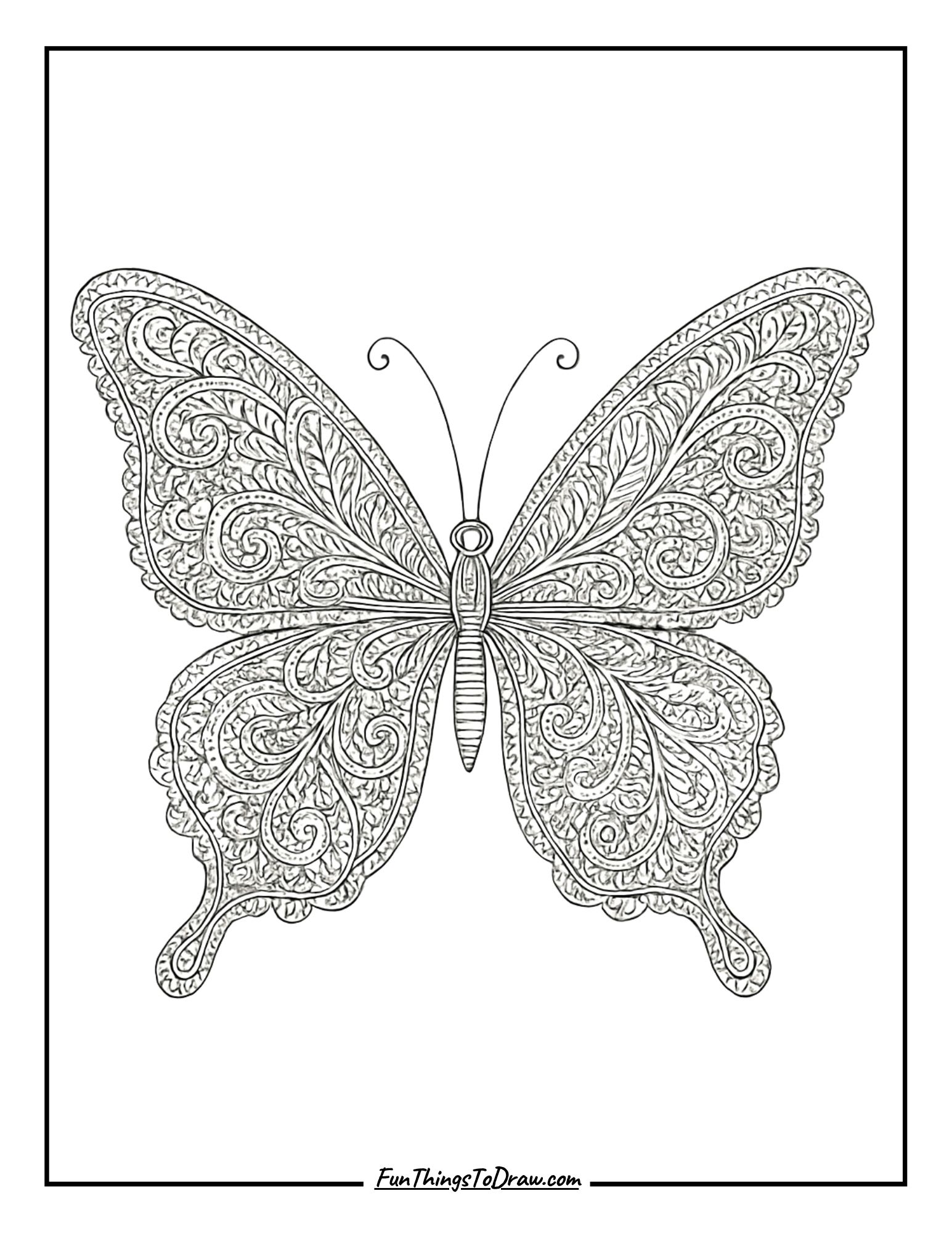 Butterfly Coloring Pages for Adults (24 Free Printable Sheets) - Fun ...