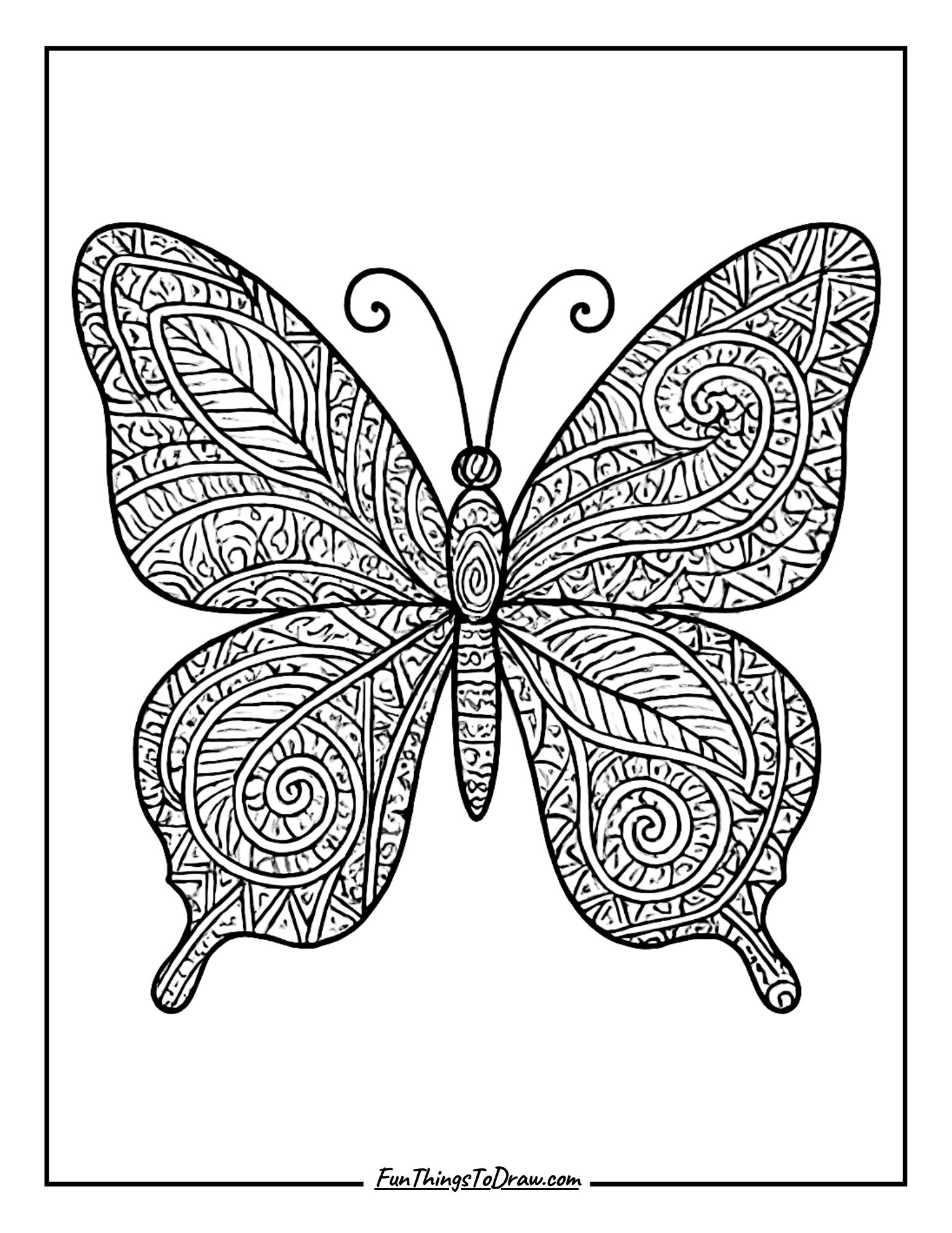Butterfly Coloring Pages for Adults (24 Free Printable Sheets) - Fun ...