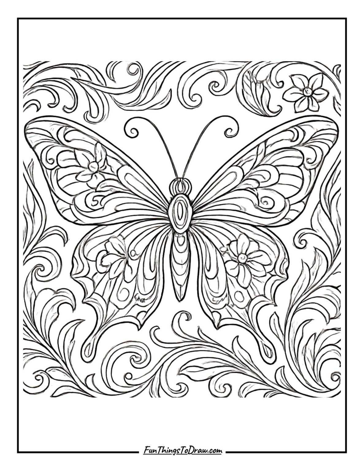 Butterfly Coloring Pages for Adults (24 Free Printable Sheets) - Fun ...