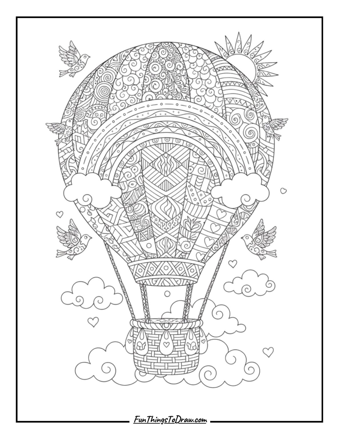 43 Hot Air Balloon Coloring Pages for all ages - Fun Things To Draw