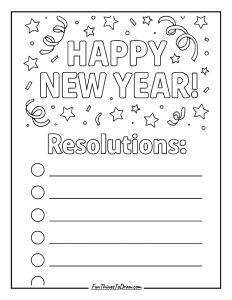 45 New Year Coloring Pages (2026) - Fun Things To Draw