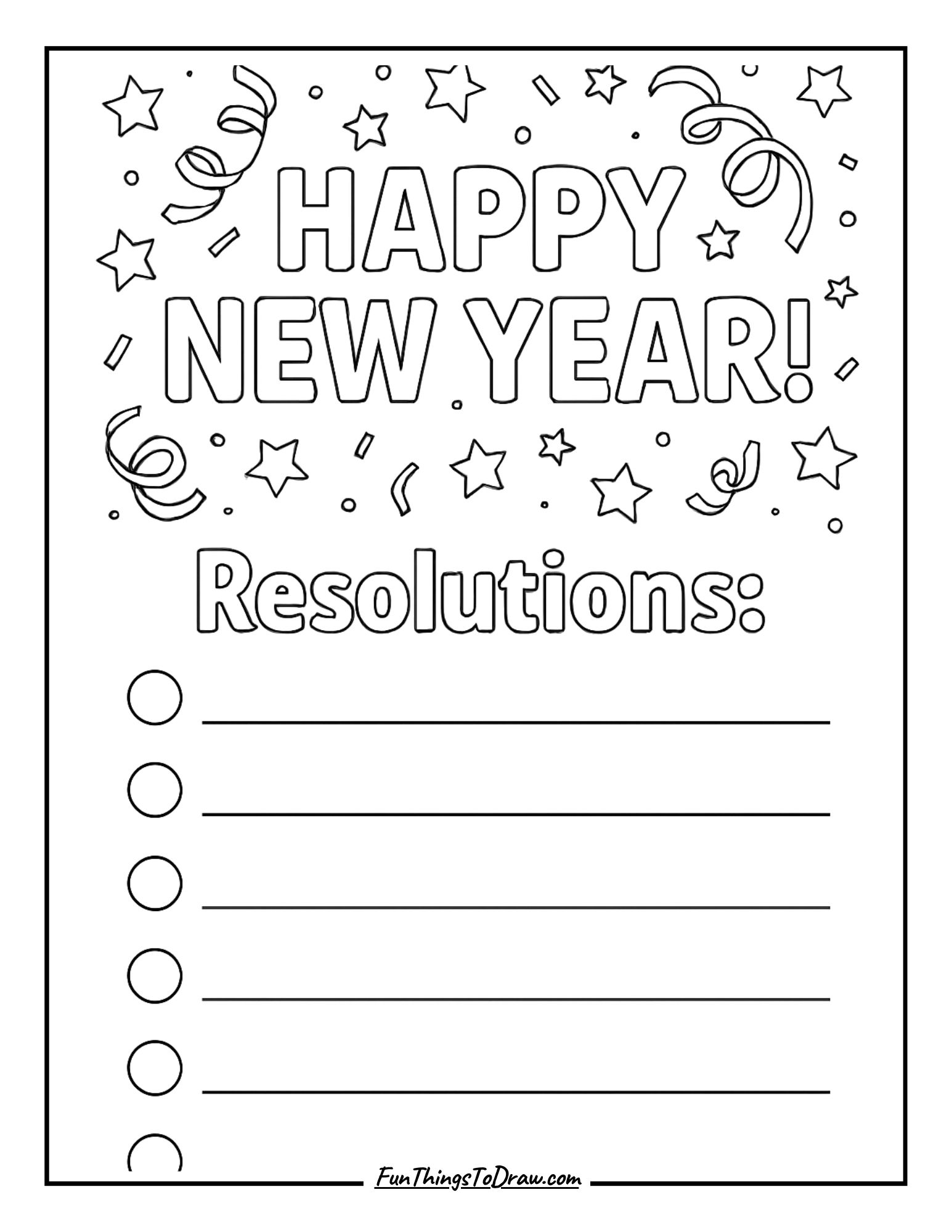 45 New Year Coloring Pages (2026) - Fun Things To Draw