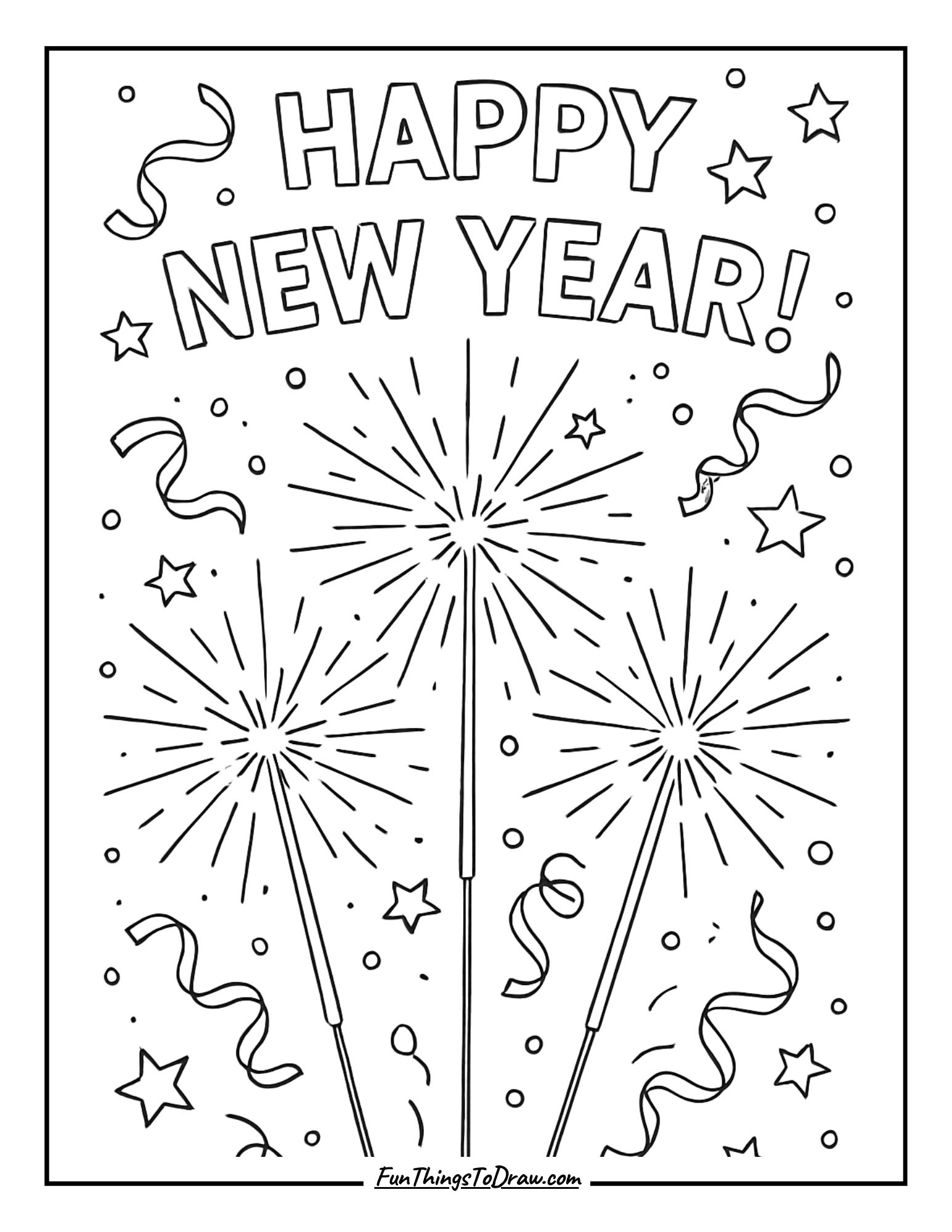 45 New Year Coloring Pages (2026) - Fun Things To Draw