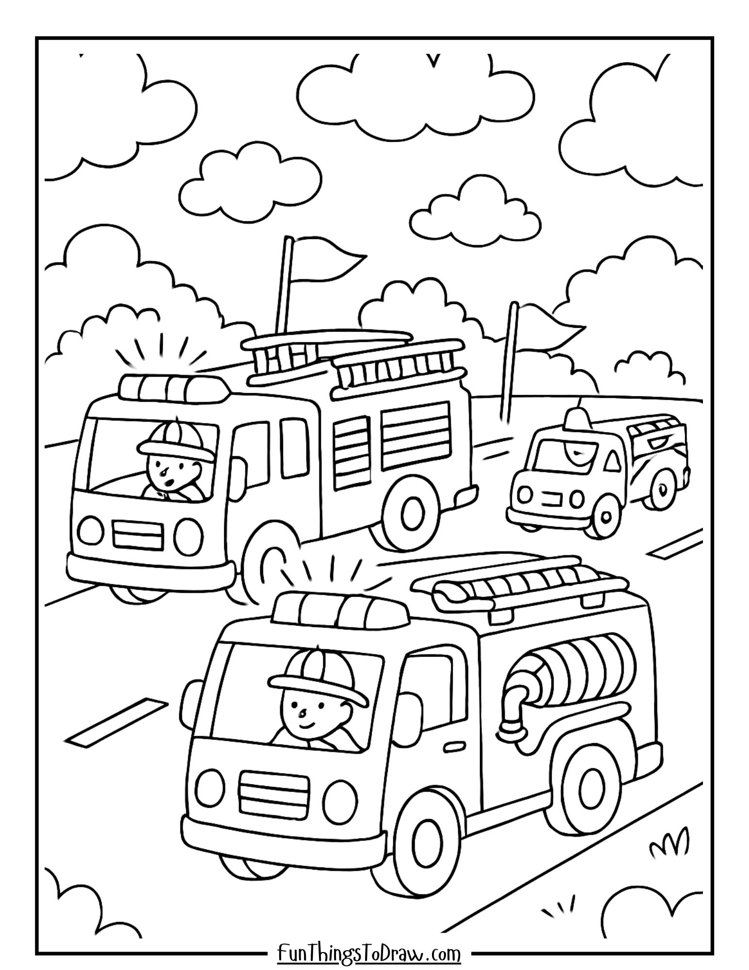 40 Fire Truck Coloring Sheets (Free Printable Pages) - Fun Things To Draw
