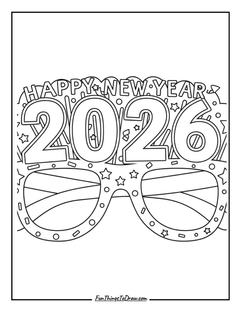45 New Year Coloring Pages (2026) - Fun Things To Draw