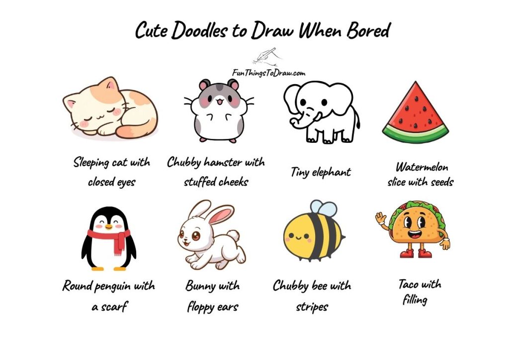 🖊️85 Easy Cute Doodles To Draw When Bored - Fun Things To Draw