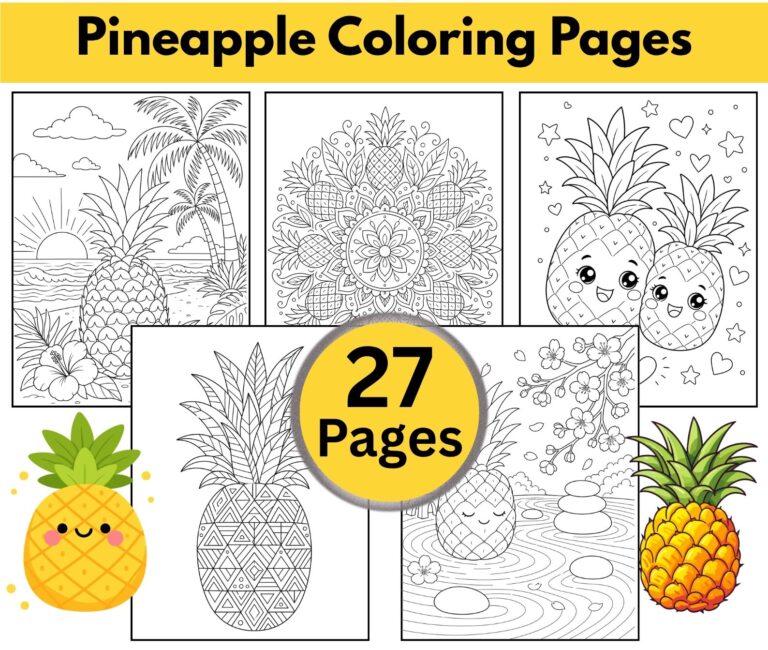 27 Pineapple Coloring Pages for Adults - Fun Things To Draw