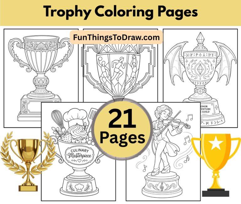 21 Trophy Coloring Pages for Adults - Fun Things To Draw